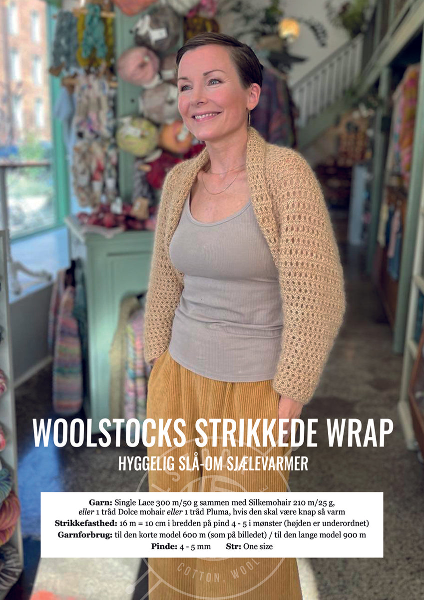 Woolstocks Strikkede Wrap – Woolstock cotton, wool and coffee